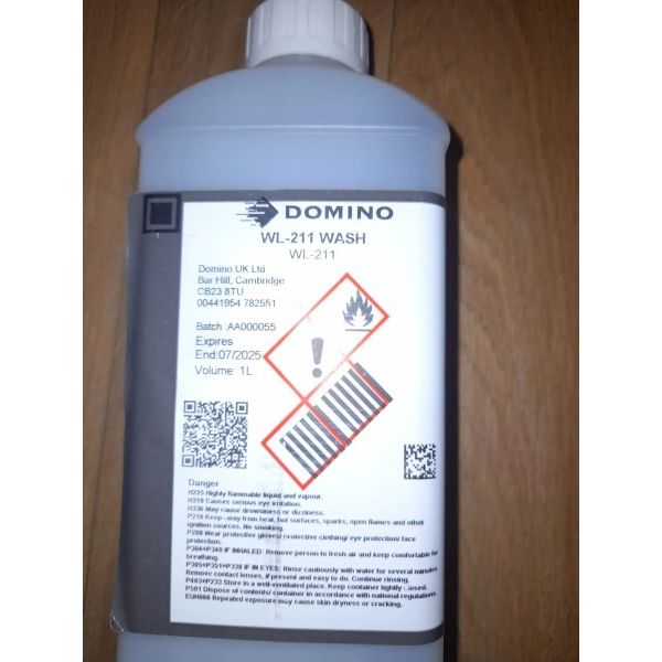 Domino WL-211 Printer Washing Fluid, 1 Litre